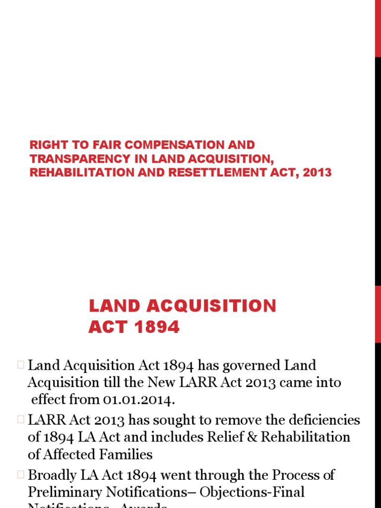 Right To Fair Compensation and Transparency in Land Acquisition ...