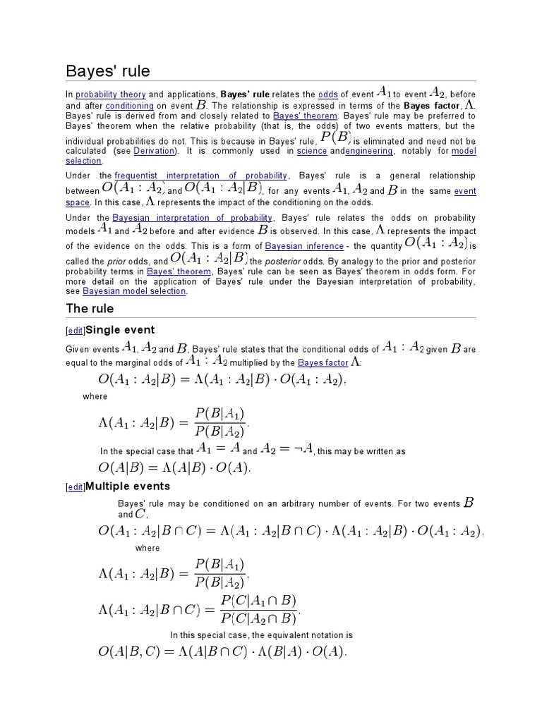 Bayes Rule, Prior, Posterior | Download Free PDF | Bayesian Inference ...