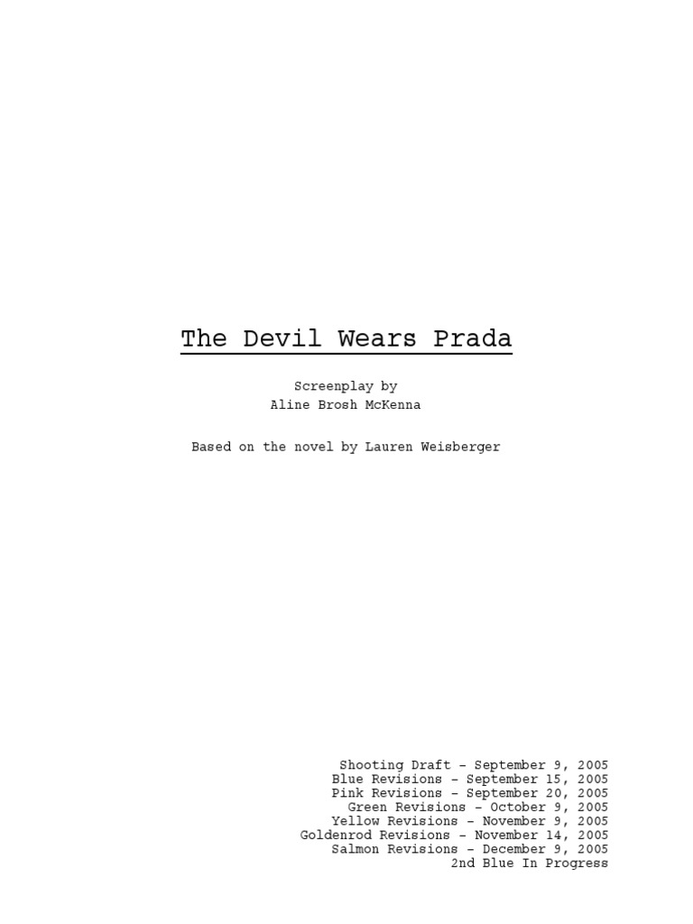 The Devil Wears Prada Script | PDF