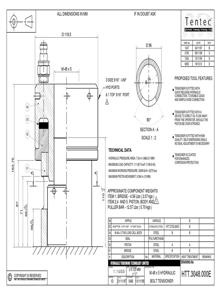 HTT.3048.000E Tool | PDF | Piston | Equipment
