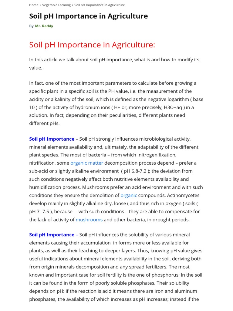 Soil PH Importance in Agriculture - Asia Farming | PDF | Soil | Ph