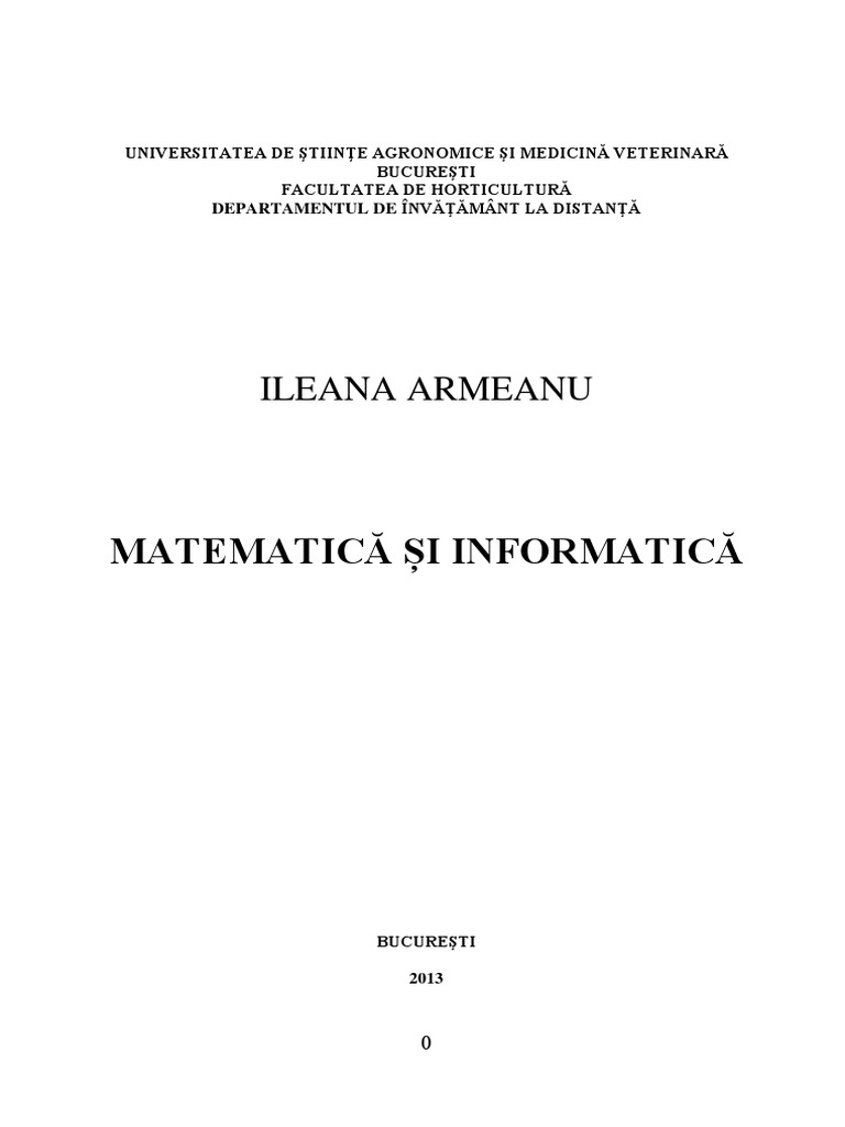 Matematica Si Informatica | PDF