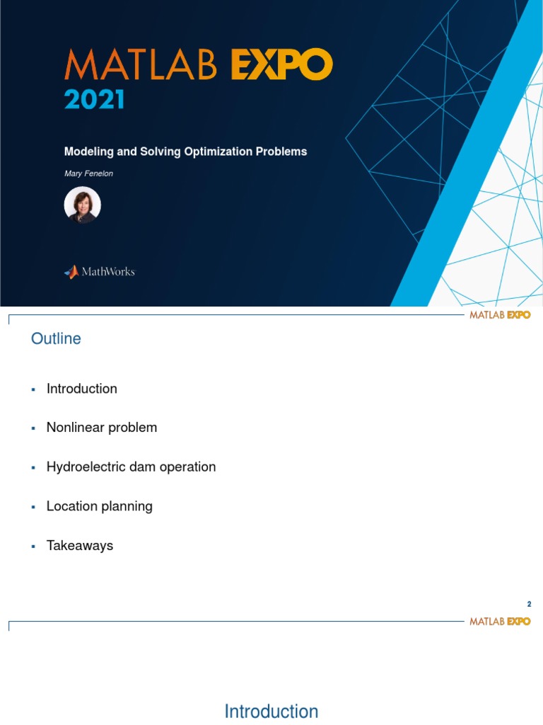 Matlab Expo 2021 Modeling and Solving Optimization Problems Edt | PDF ...