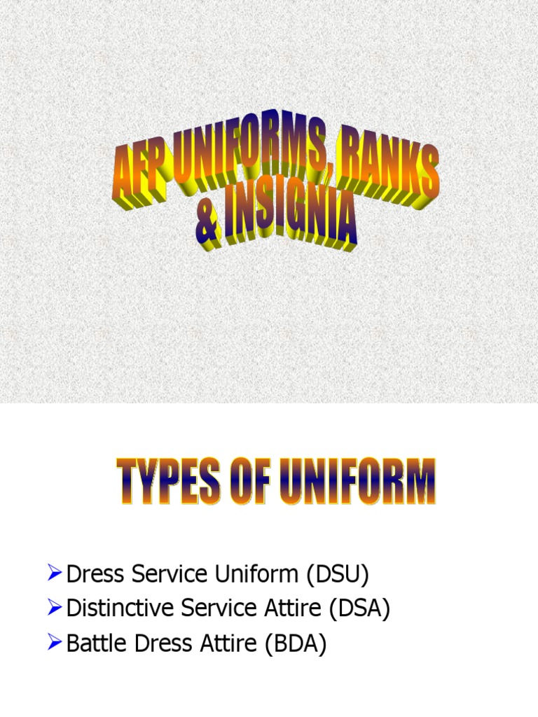 Afp Uniforms, Rank & Insignia | PDF | Shoe | Fashion