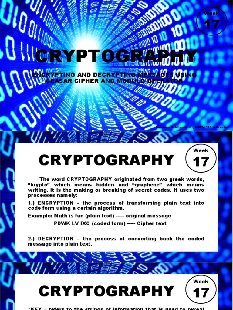 Cryptography: Encrypting and Decrypting Messages Using Ceasar Cipher ...
