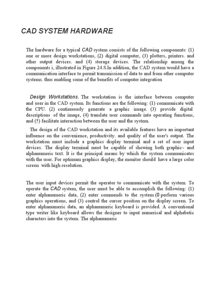Cad Hardware | PDF | Workstation | Printer (Computing)
