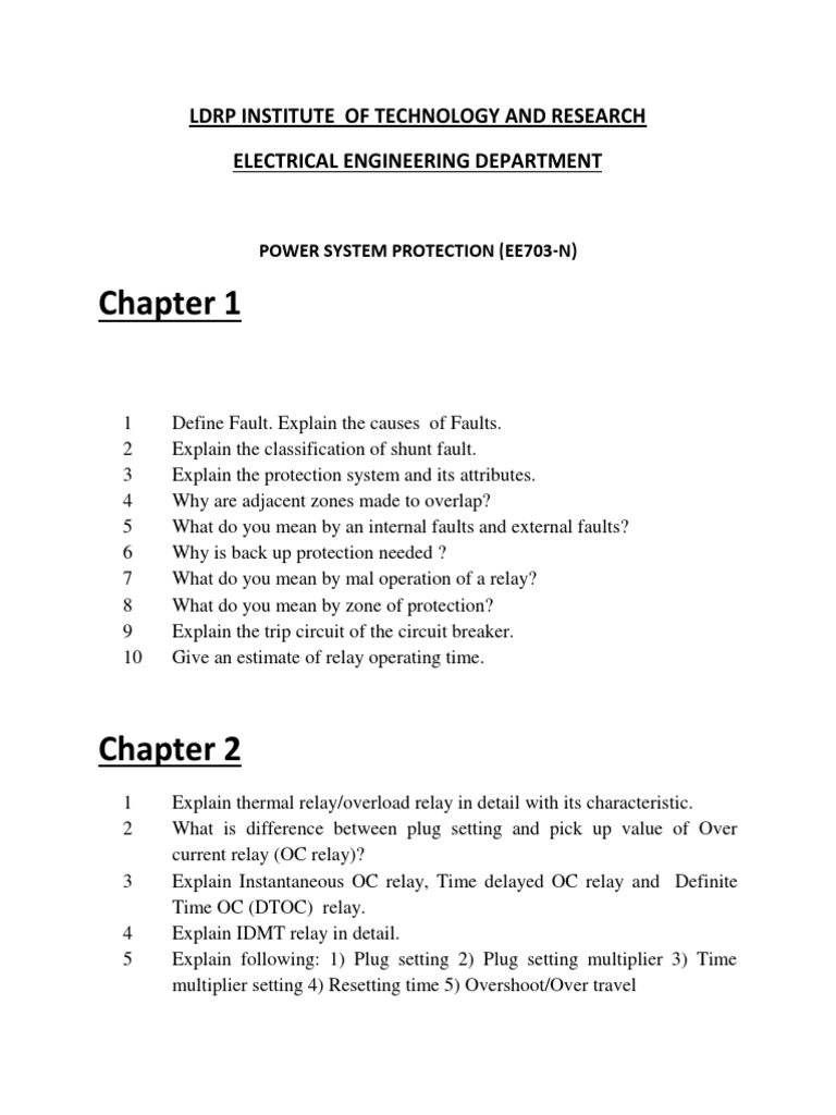 Assignment of PSP | PDF | Relay | Transformer