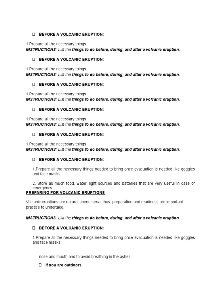 Before A Volcanic Eruption | PDF | Volcano | Volcanic Ash