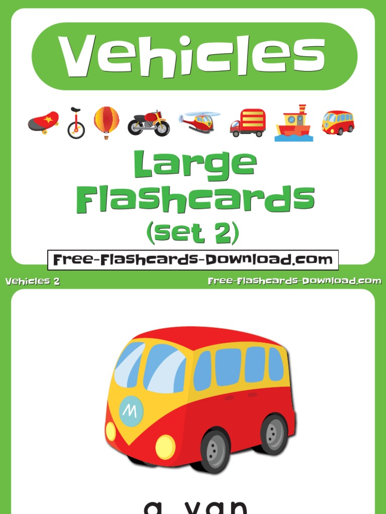 Vehicles Large Flashcards Set2 Captions | PDF | Social Science ...