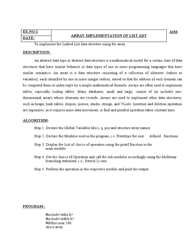 Dsa Practice Lab Pdf Array Data Structure Computer Engineering