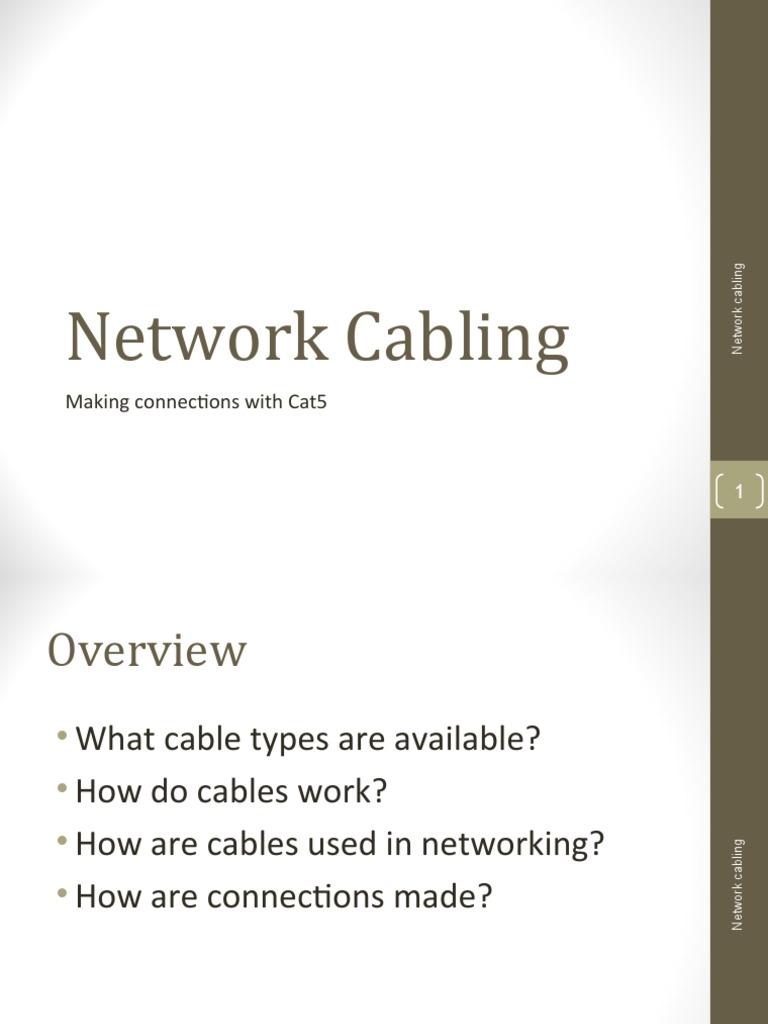 Network Cabling: Making Connections With Cat5 | PDF | Electrical ...