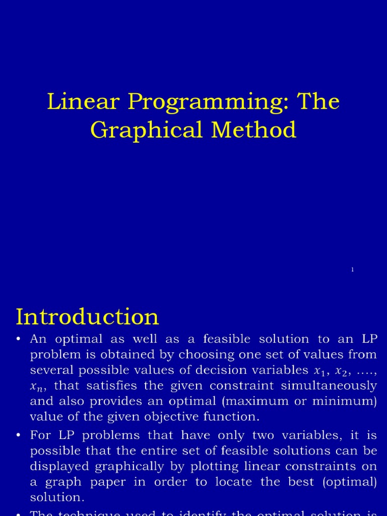 Linear Programming: The Graphical Method | Download Free PDF | Mathematical Optimization ...