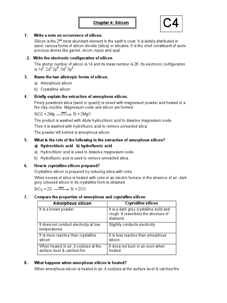 An In-Depth Analysis of Silicon: Its Properties, Allotropes, Extraction ...