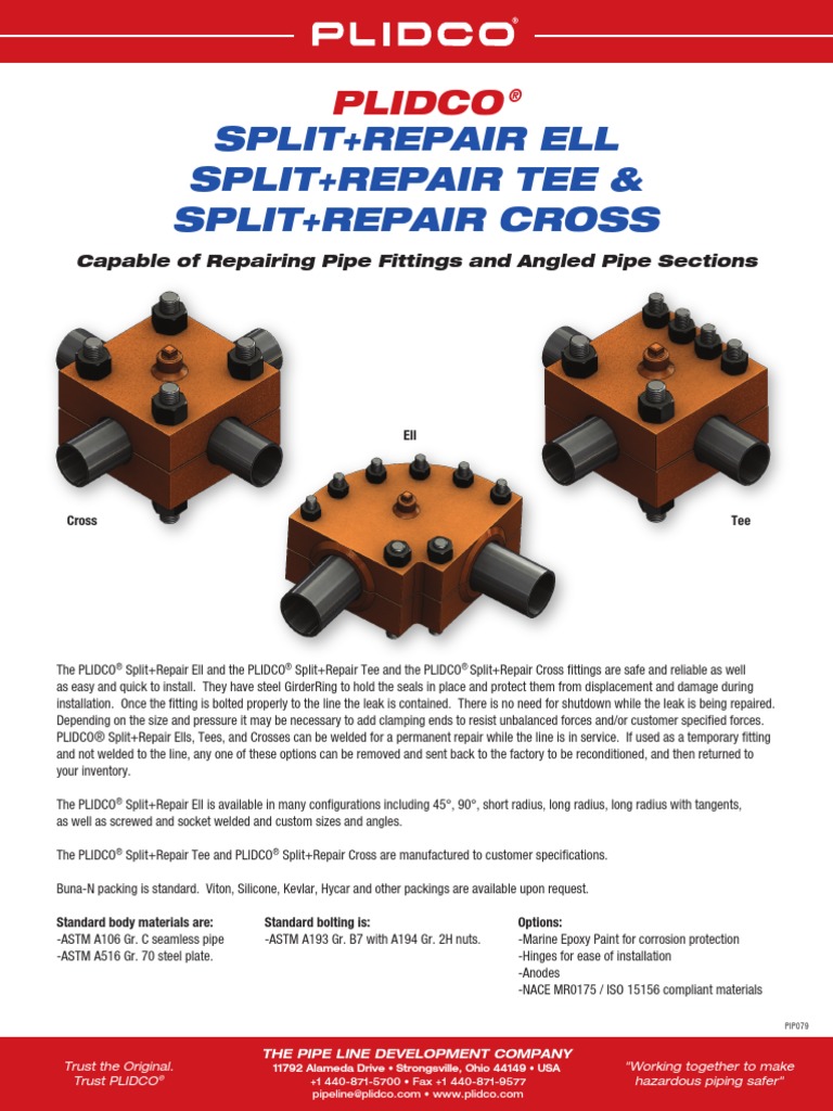 Split+Repair Ell Split+Repair Tee & Split+Repair Cross: Plidco | PDF ...