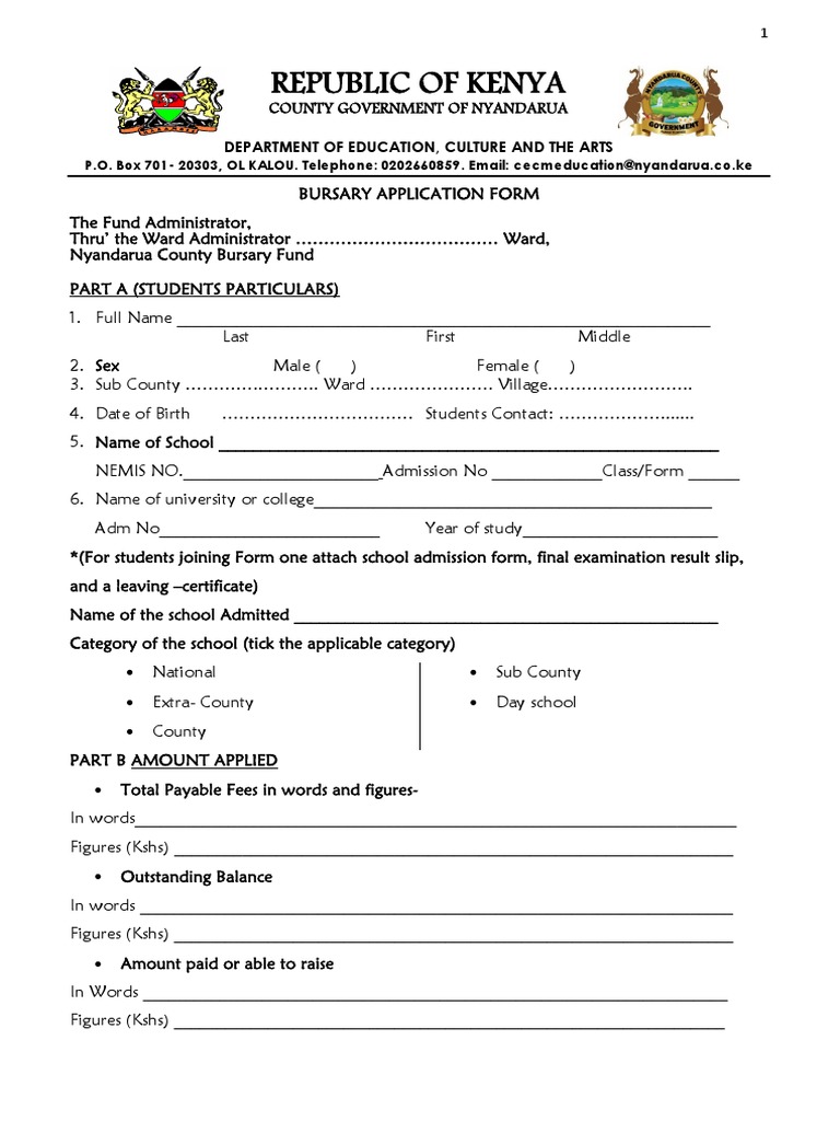 Bursary Application-Form | PDF | Parent | Relationships
