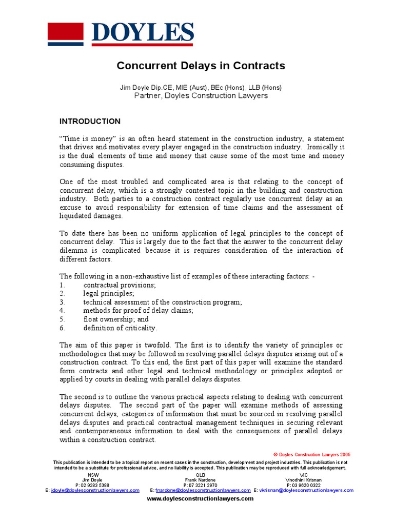 P011 Concurrent Delays | PDF | Causation (Law) | Causality