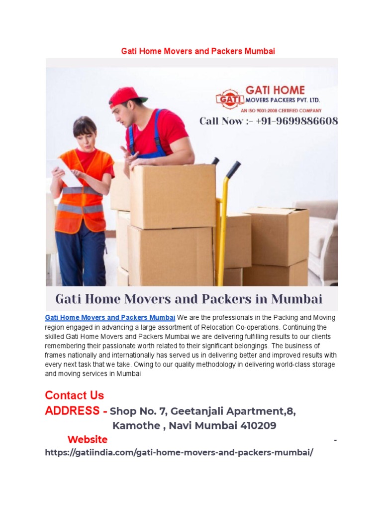 Gati Home Movers and Packers Mumbai | PDF | Law | Finance & Money ...