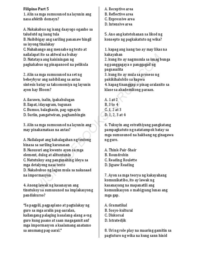 Part 5 Filipino Majorship | PDF
