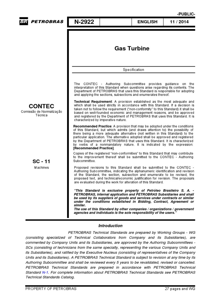 Specification: English 11 / 2014 | PDF | Gas Turbine | Lubricant