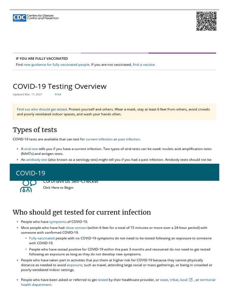 Understanding CDC COVID-19 Testing | PDF | Infection | Public Health