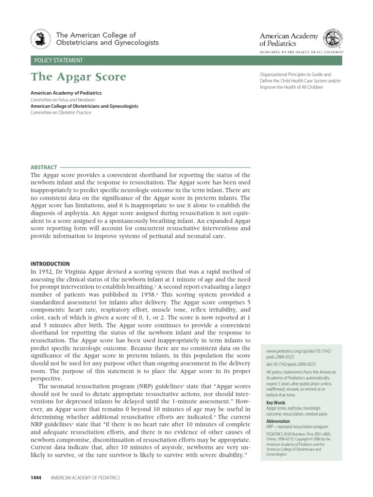Apgar Score | Childbirth | Infants