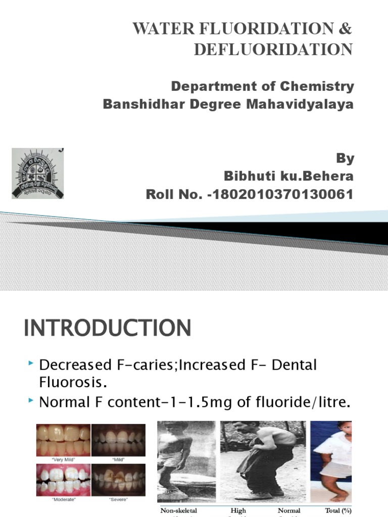 Water Fluoridation & Defluoridation | PDF | Fluoride | Water