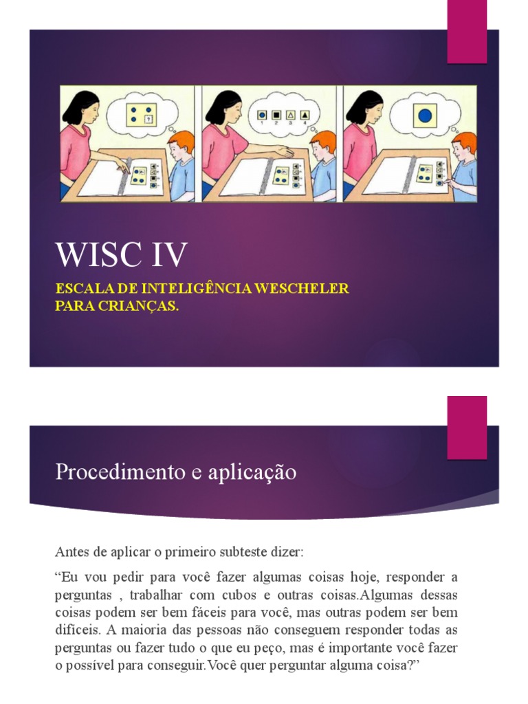 5 Aula Wisc IV - Aplicação | PDF | Tempo | Percepção
