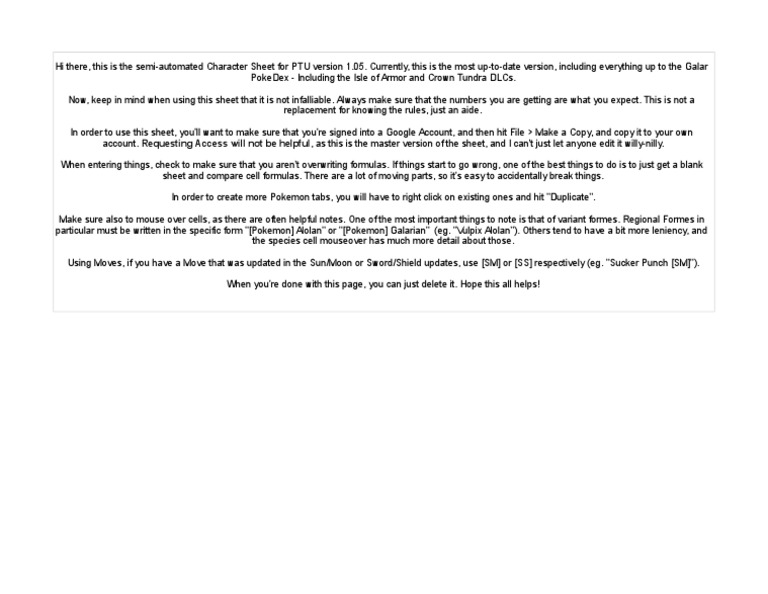 PTU Character Sheet Guide 1.05 | PDF | Games & Activities | Language ...