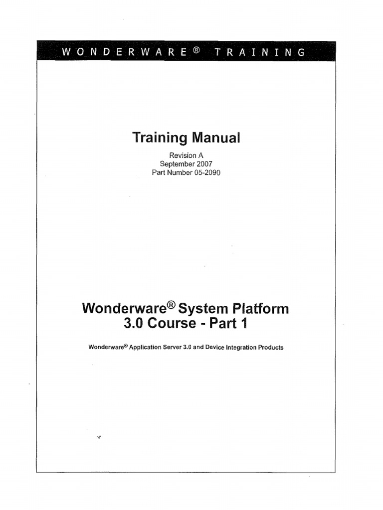 ArchestrA Training Manual Class 1 | PDF | Scada | Software