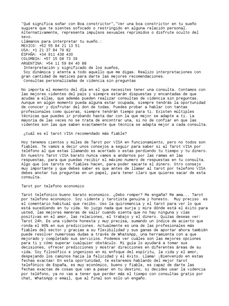 Qué Significa Soñar Con Boa Constrictor Pdf