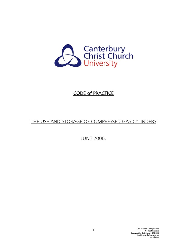 CODE of PRACTICE - COMPRESSED GAS CYLINDERS | PDF | Gases | Industrial ...