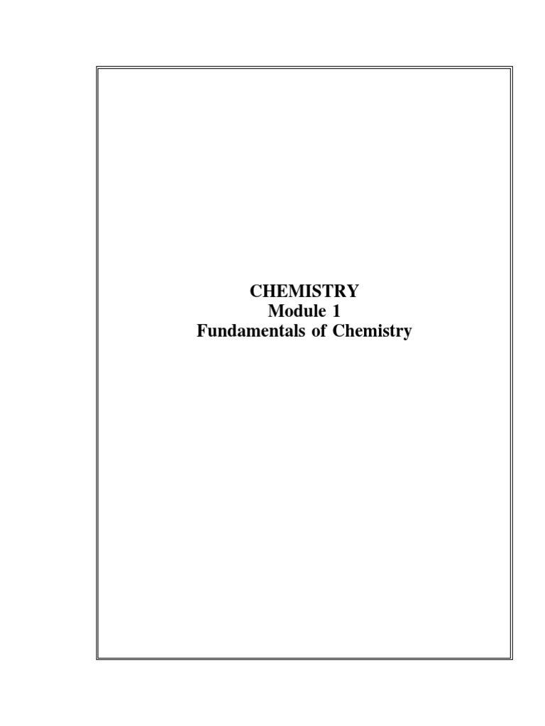 1-Module 1-Fundamentals of Chemistry | PDF | Mole (Unit) | Atomic Nucleus