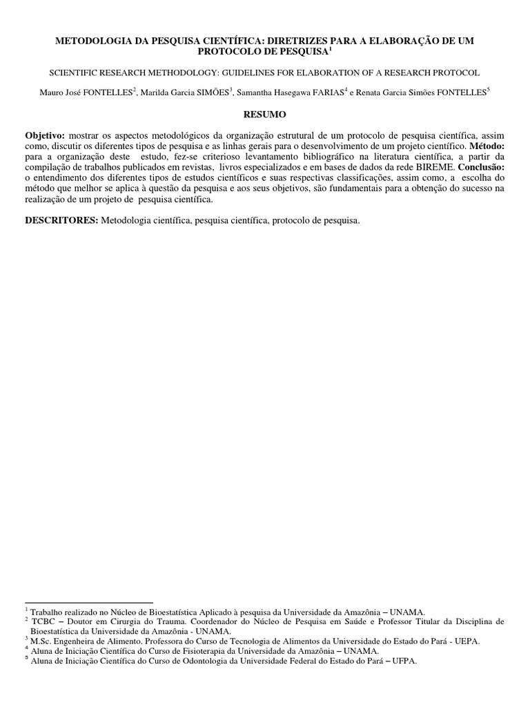 Fontelles Et Al 2009 (Critérios FINER) | PDF | Science | Verdade