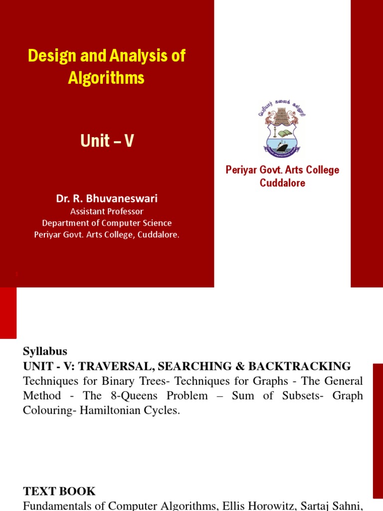 Design and Analysis of Algorithms: Unit - V | PDF | Algorithms ...