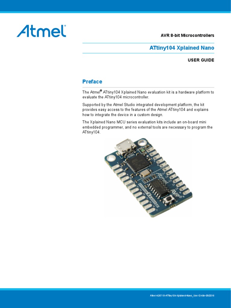 Attiny104 Xplained Nano: Avr 8-Bit Microcontrollers | PDF | Microcontroller | Computer Science