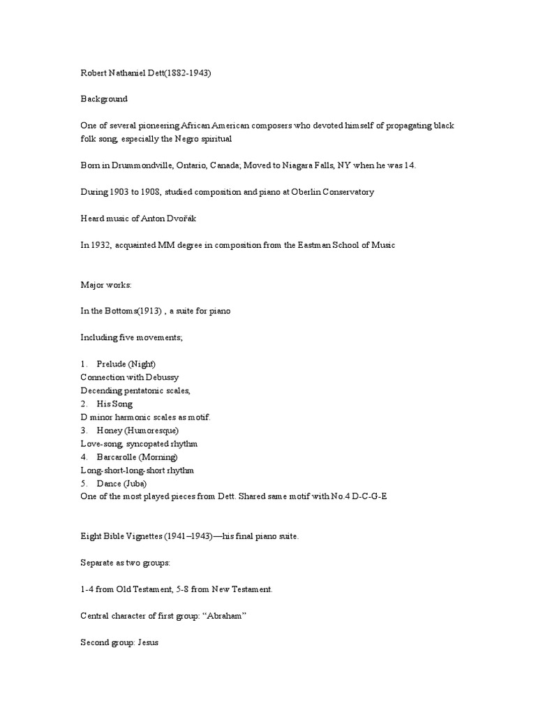 Robert Nathaniel Dett | PDF