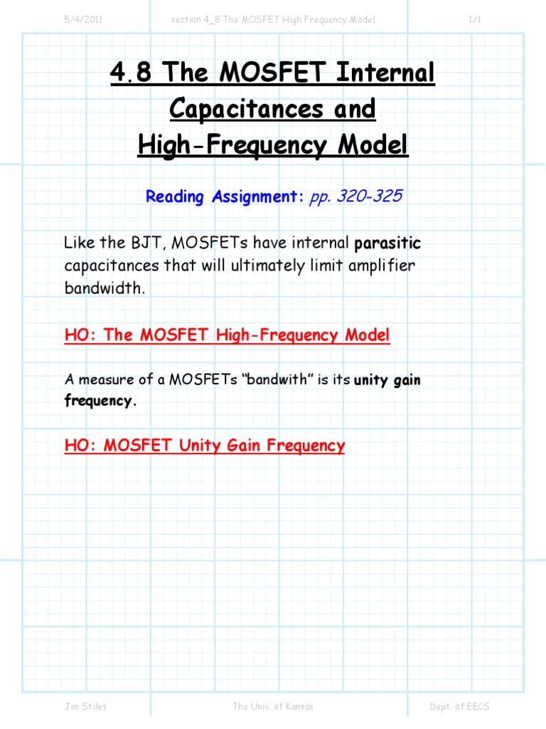 Section 4 - 8 The MOSFET High Frequency Model Lecture | PDF | Mosfet ...