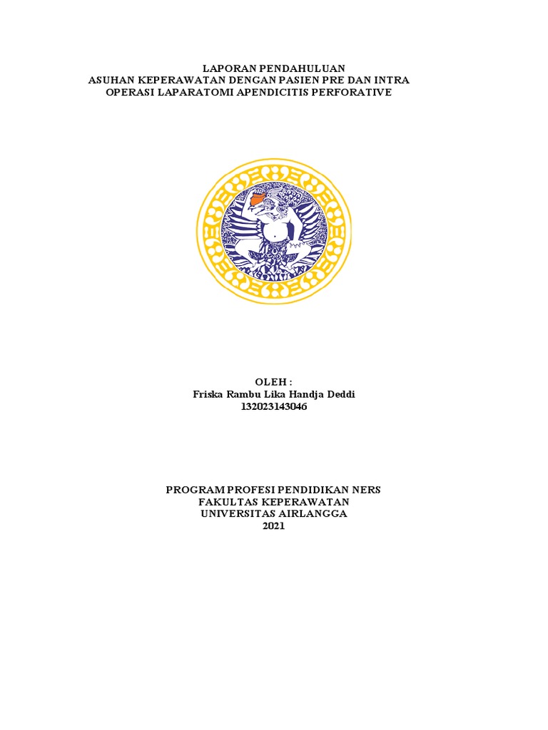 LP Pre Dan Intra Operasi Laparatomi APP Perforative - Friska | PDF