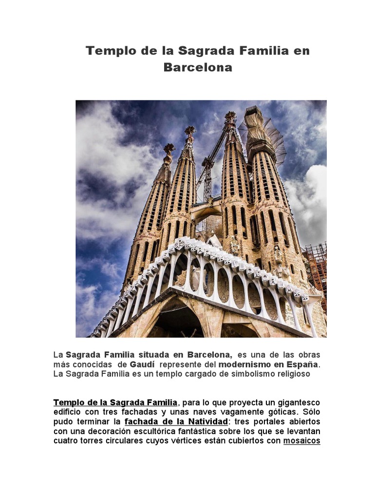 Sagrada Familia: Gaudí y Modernismo | PDF | Diseño arquitectonico ...