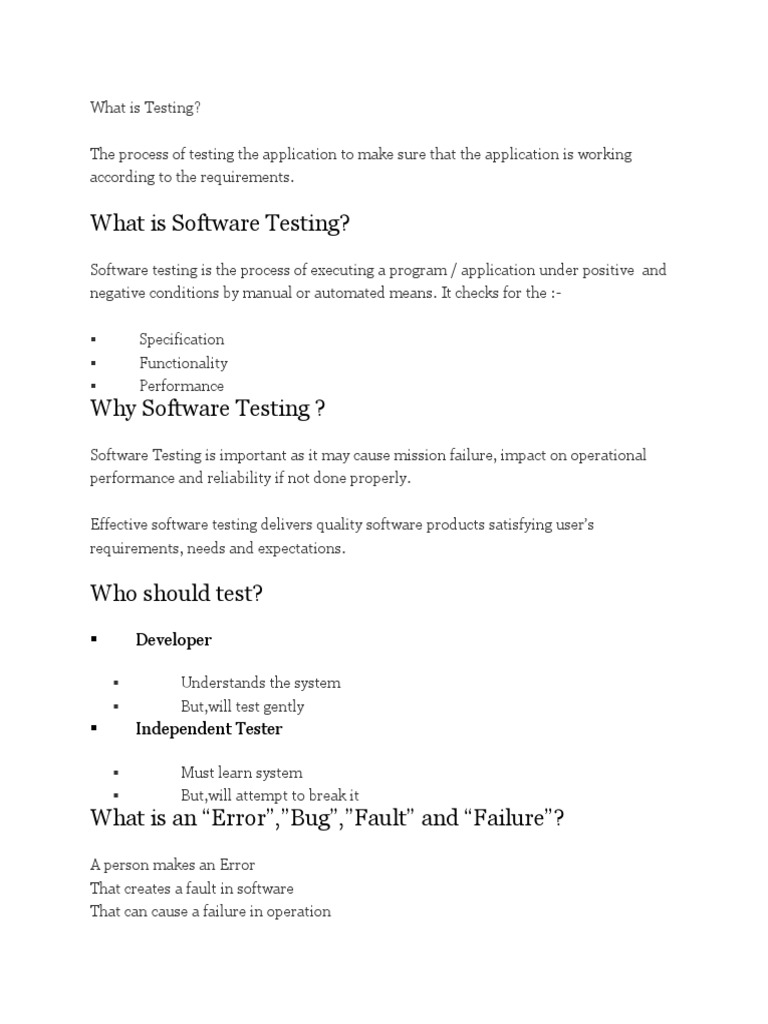 What Is Testing | PDF | Software Testing | Software