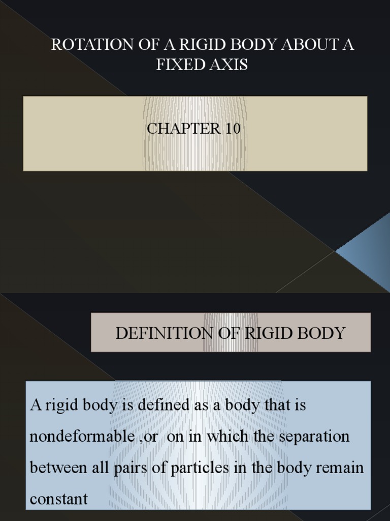 Rotation of A Rigid Body About A Fixed Axis | PDF | Rotation Around A ...