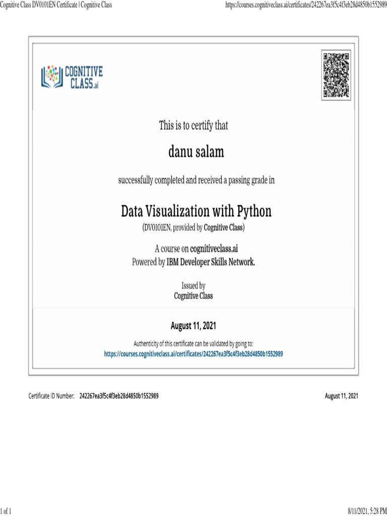 Cognitive Class Dv0101en Certificate Cognitive Class Pdf 
