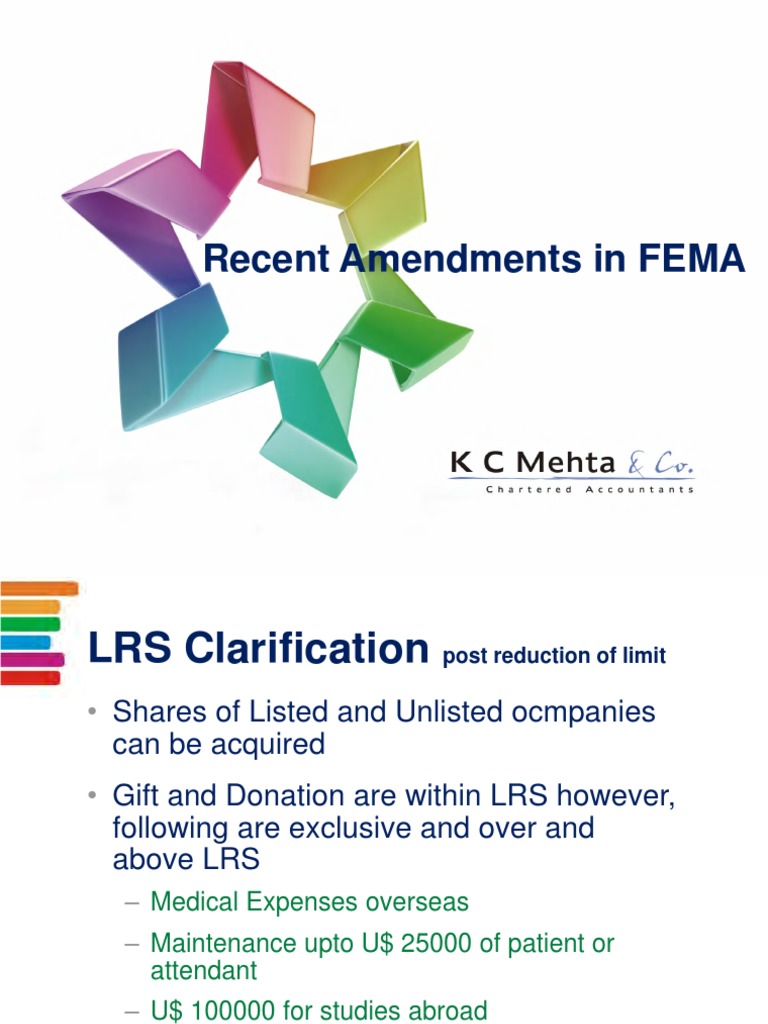 Recent FEMA Amendments Overview | PDF | Foreign Direct Investment | Banks