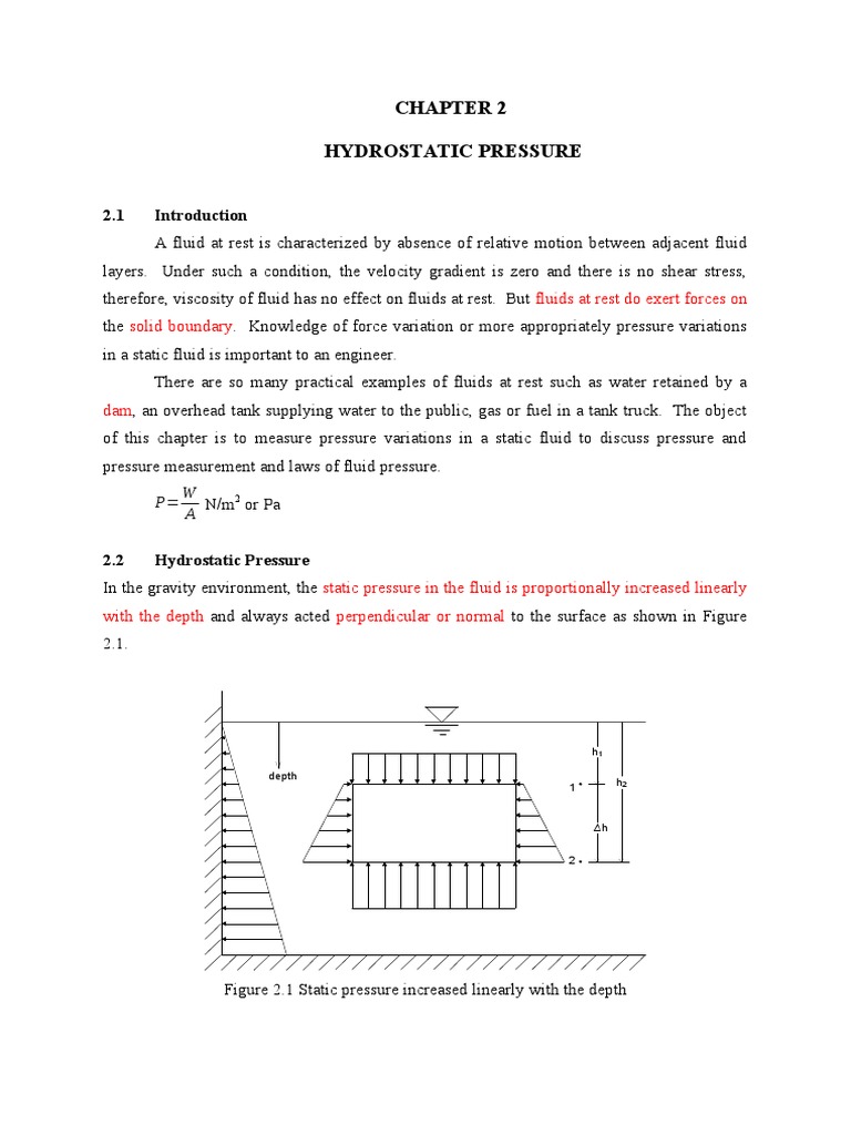 Hydrostatic Pressure Principles | PDF | Pressure Measurement | Pressure