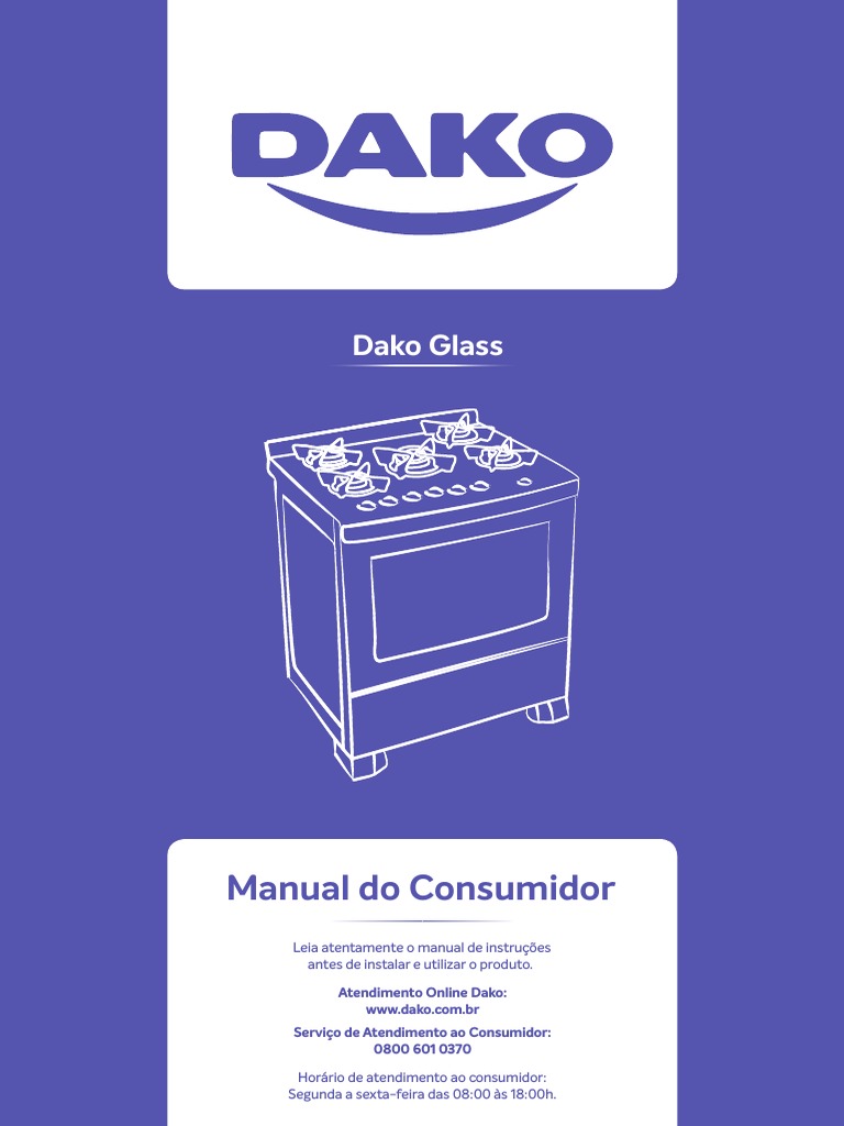 Manual Fogão Dako Glass | PDF | Fogão de cozinha | Forno