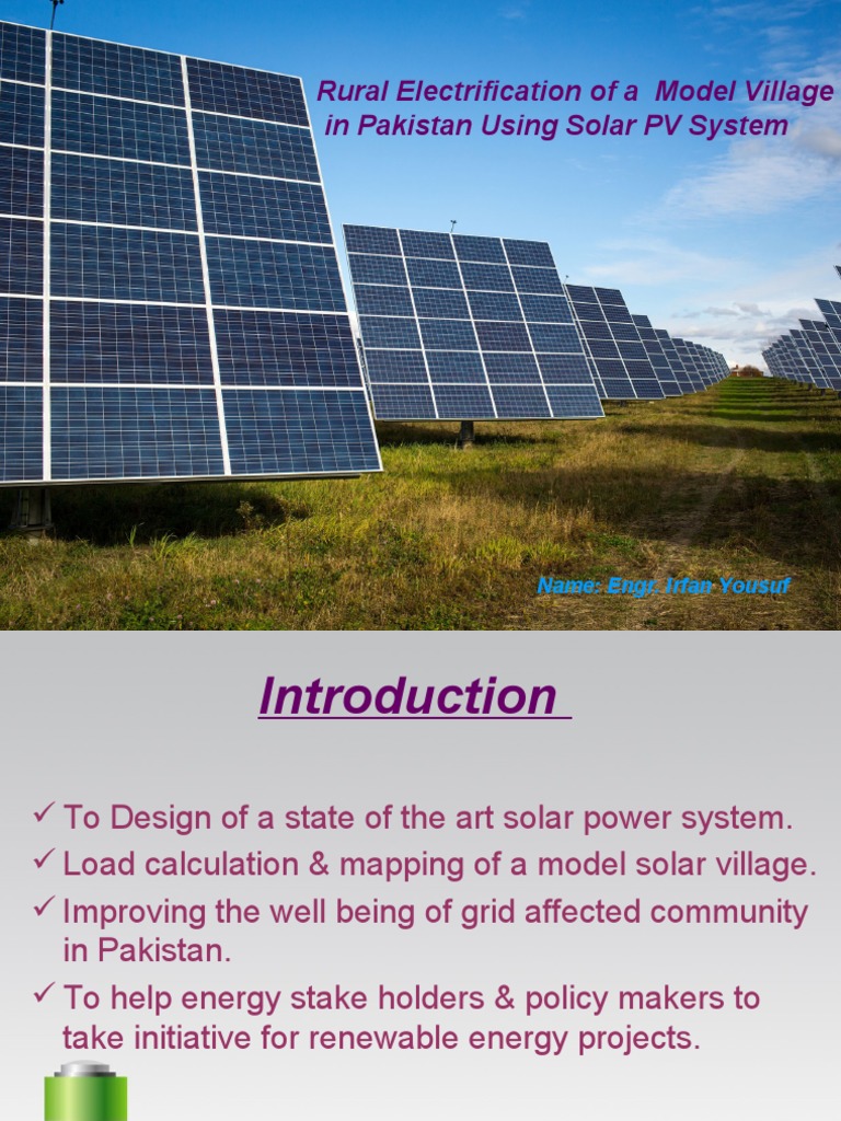 Rural Electrification of A Model Village in Pakistan Using Solar PV ...