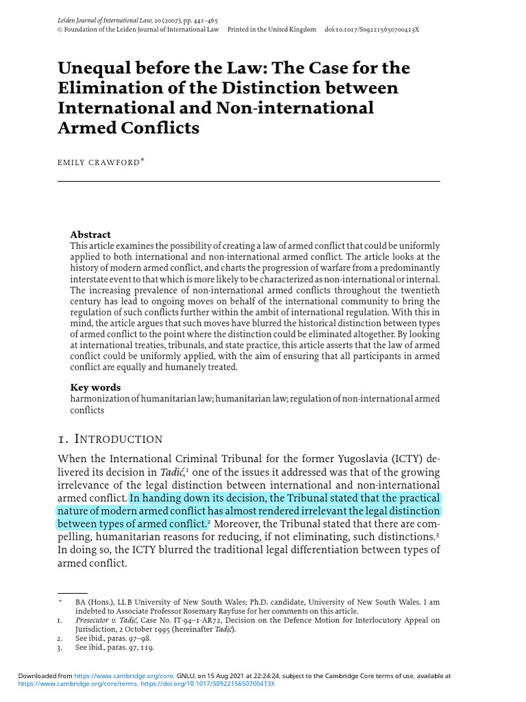 Unequal Before The Law The Case For The Elimination of The Distinction ...