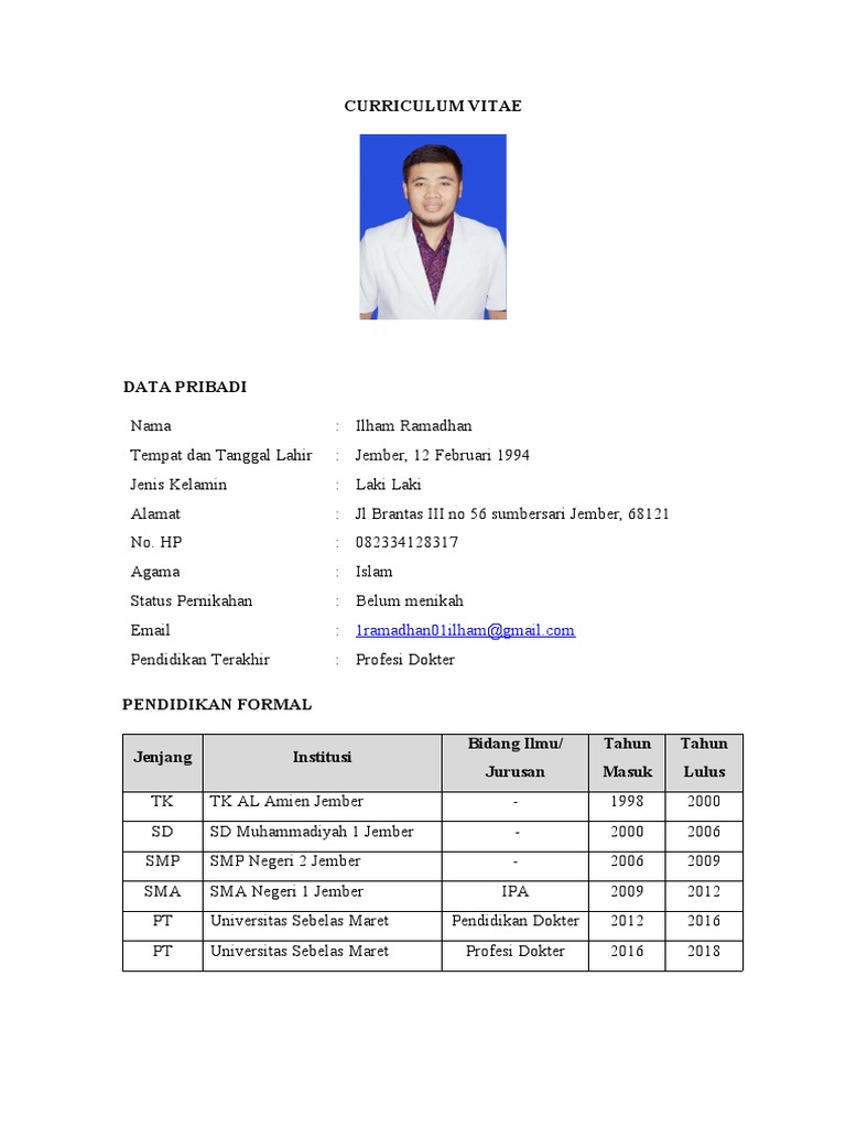 CV Ilham Ramadhan | PDF