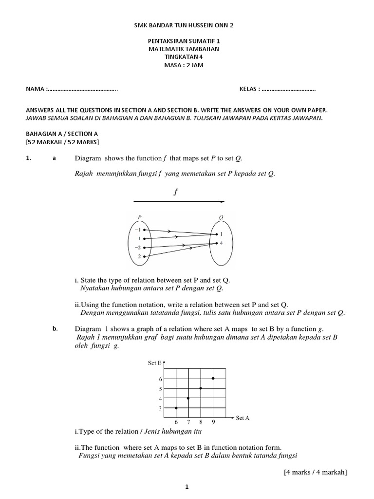 Addmaths Form 4 Summative Test | PDF