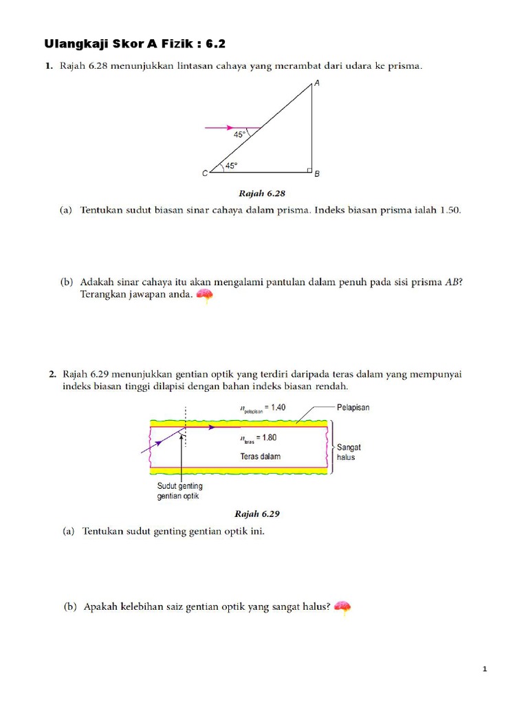 Latihan Fizik Form 4 Bab 6 | PDF